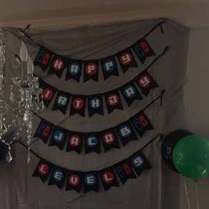 Set of 3 Blue and Red Game Controller Banners Happy Birthday - Etsy