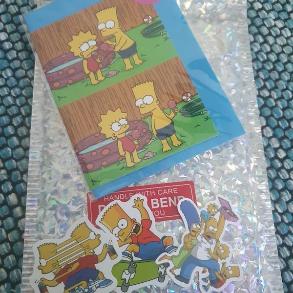 The Simpsons Bart and Lisa Sibling Card | Funny Birthday Card for ...