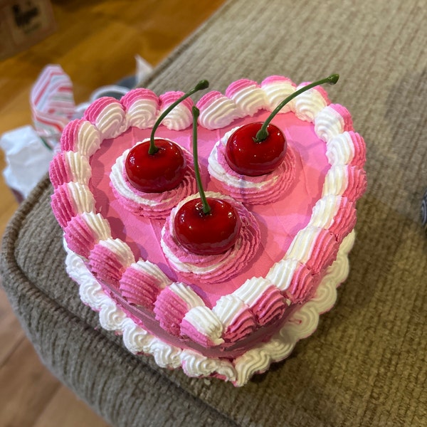 Fake Cake Jewelry Box With Mirror - Vintage Cherry Decor - “the Betty ...
