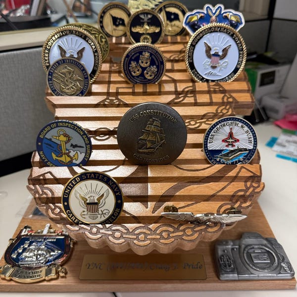Military Retirement Shadow Box, American Flag and Certificate Wood Case ...