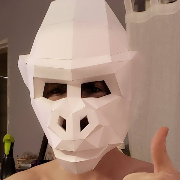 Gorilla Mask | DIY Paper Mask, Printable Template, Papercraft, 3D Mask ...
