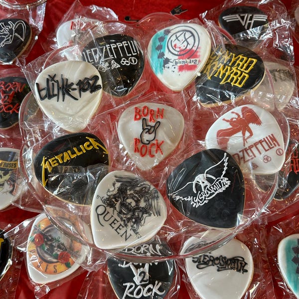 Guitar Pick Band Decorated Sugar Cookies - Set of 12 - Etsy