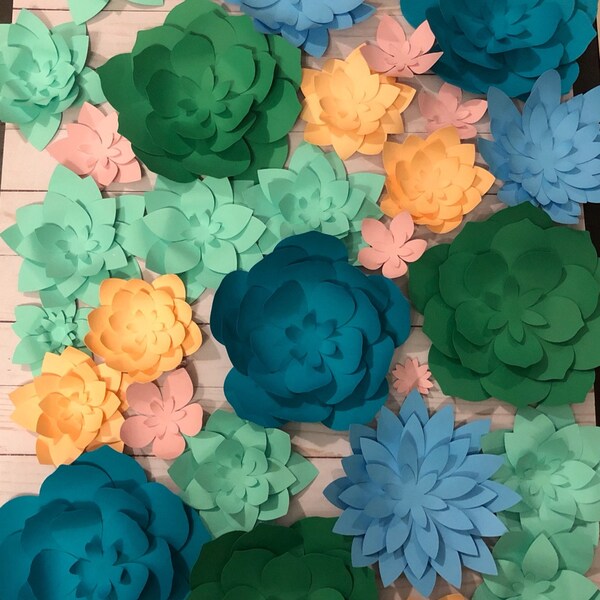 Paper Succulent Template SVG, Paper Plant Template, Paper Flowers SVG ...