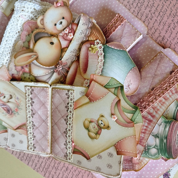 Printable Baby Diaper Changing Bag Junk Journal Folio, 10 Interactive ...