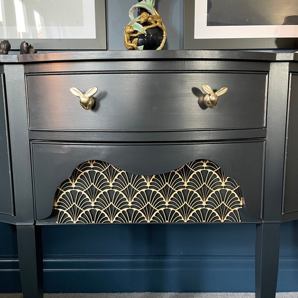 Deco Shells Wooden Inlay Panel: Self Adhesive Furniture Stencil - Etsy