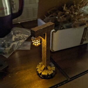 Wooden Lamp Post / Lantern Post on Stone Base for Dungeons and Dragons ...