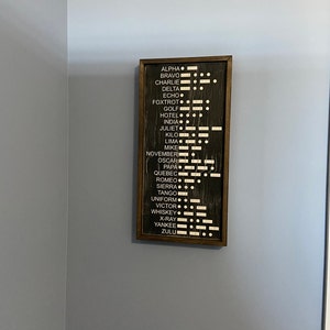 Vintage Morse Code Sign, Phonetic Alphabet, ABC Sign, Farmhouse Style ...