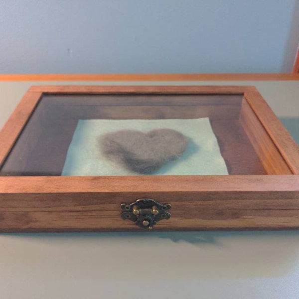 42 X 14 X 2 1/2 Wooden Shadow Box / Hinged Glass Lid / Display Case Box ...