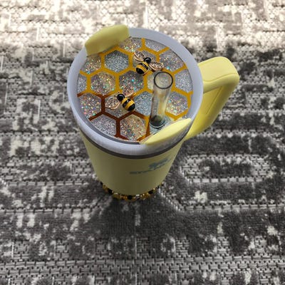 Bumblebee Custom YETI Mug Tumbler Name Tag Honeycomb, Bee, Name Topper ...