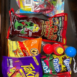 Chamoy Pickle Kit Takis&hot Cheetos Package Alamo Candy Co - Etsy