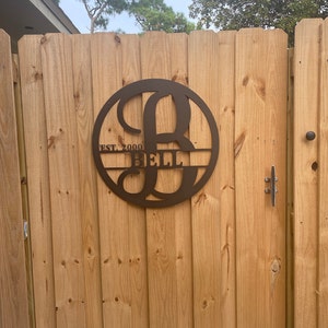 Round Personalized Metal Monogram Sign. Wedding Gift. Family - Etsy