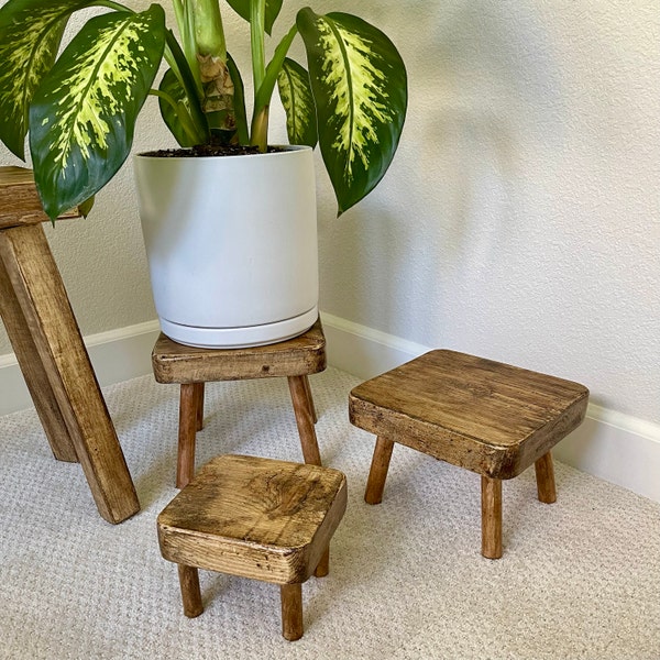 Rustic Wooden Plant Pot Stand Family - Etsy