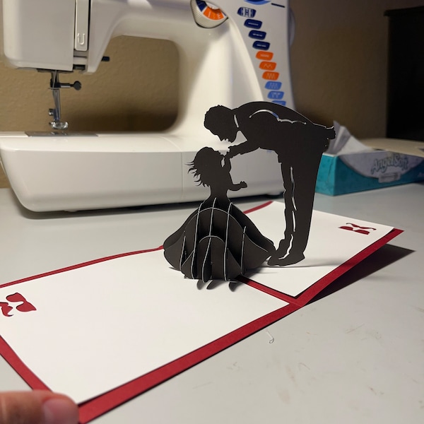 Father's Day Card SVG: Father and Daughter | 3D Father's Day Card, Girl ...
