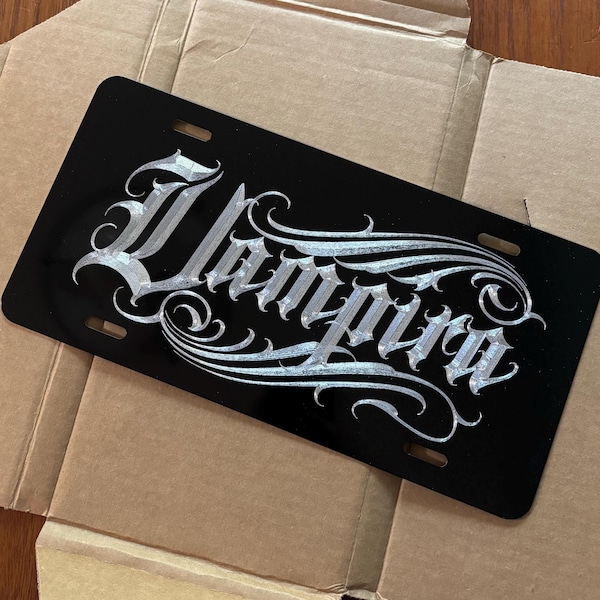 Black Girl Magic License Plate Vanity Front Car Tag Diamond Etched ...