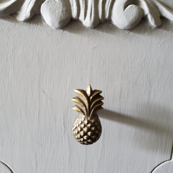 4 X Solid Brass, Tropical, PINEAPPLE, Cabinet Furniture, Kitchen, Drawer, Handle, Knob, Pulls ...