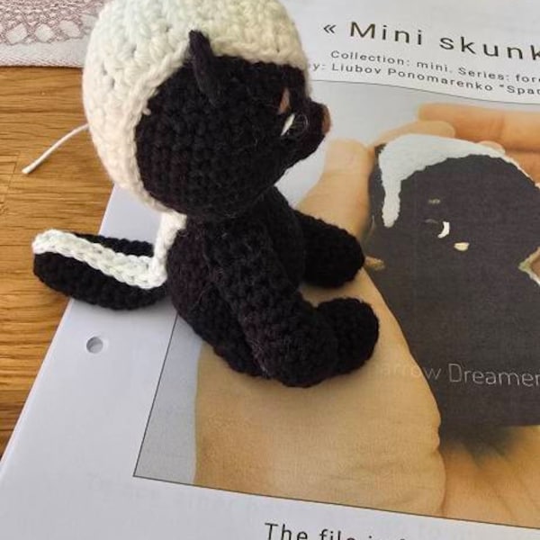Crochet Skunk Amigurumi Pattern: Mini Woodland Animal (PDF Tutorial in ...