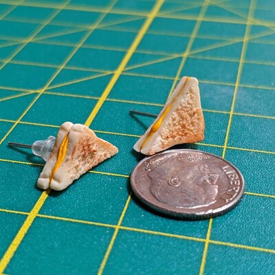 Miniature Food Jewelry Garlic Bread Toast Earrings - Etsy