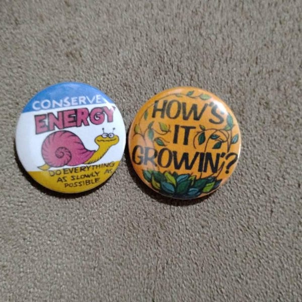 Vintage Style Pinback Buttons - 60s 70s 80s Novelty Pins - Reproduction ...