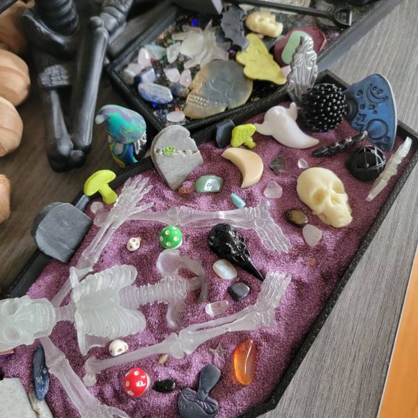 Pastel Coffin Zen Garden | Spooky Zen Garden | Goth Tabletop Fidget Toy ...