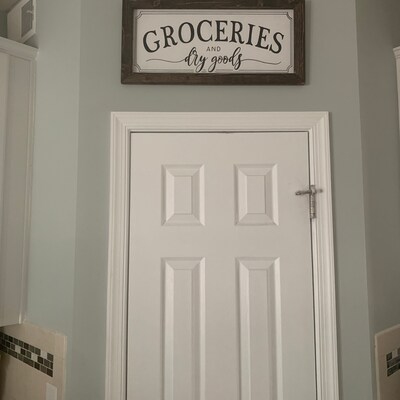 Groceries and Dry Goods Sign Grocery Wood Sign Kitchen Sign Kitchen ...