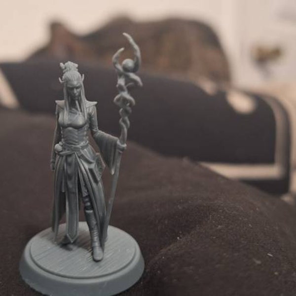 Elf, Female, Druid in Leather and Over-clothes, Earth Magic Staff in ...