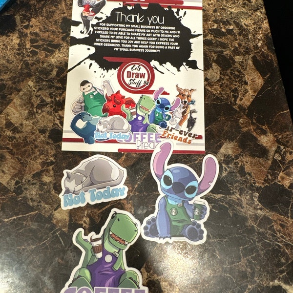 Stitch Coffee Time Sticker/decal - Weatherproof and Water Resistant for ...