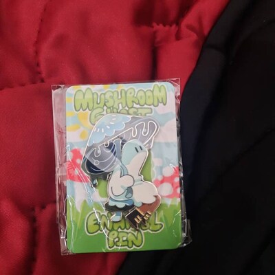 Blue Mushroom Ghost Enamel Pin 1.5in - Etsy