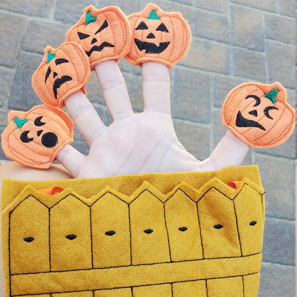 5 Little Pumpkin Finger Puppet Set| 5 Little Pumpkin Felt Board Set ...