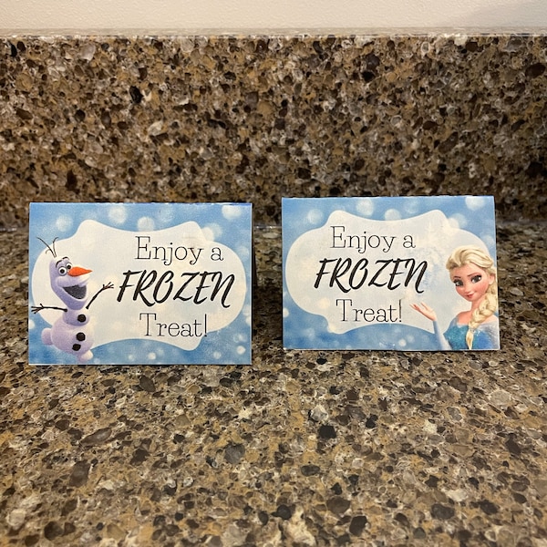 Frozen Party Food Label, Frozen Party Food Tents, Frozen Place Cards ...