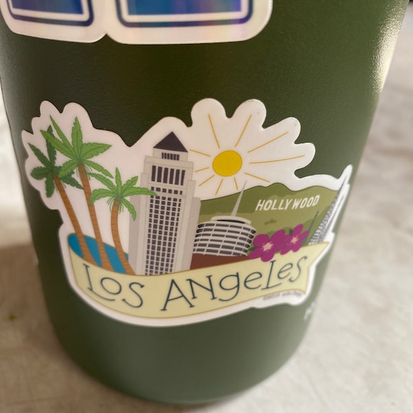 Los Angeles California Vinyl Sticker / Hollywood Hills / Southern ...