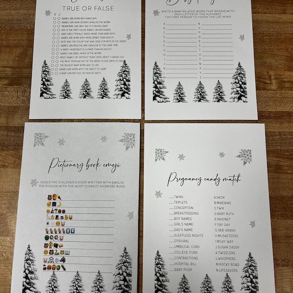 Woodland Baby Shower Game Bundle,baby Shower Games,woodland Animal Game ...