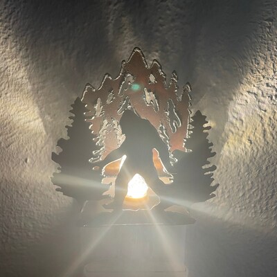 Sasquatch Bigfoot Yeti Night Light Made Out of Rusted Steel - Etsy