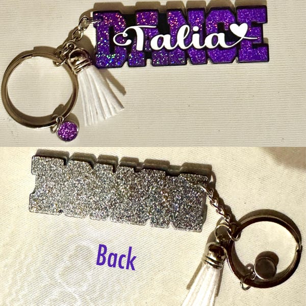 Personalized Dance Keychain • Dancer Keychain • Dance Gift • Dance Bag ...