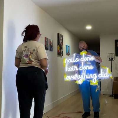 Living Room Decor Aesthetic Neon Sign Statue Art Work for Walls, Home ...