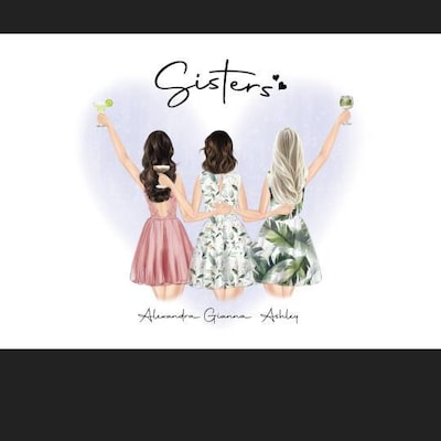 3 Best Friends Drawing Three Besties Print Friendship Poster 3 - Etsy