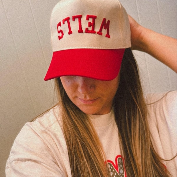 Custom Upside Down Embroidered Hat, Unique Gift Idea, Custom Five Panel Twill Cap, Personalized ...