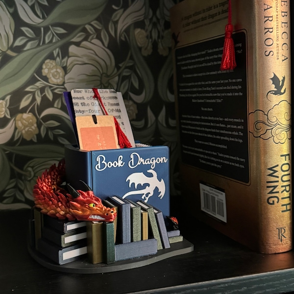Book Dragon Bookmark Holder / Pen Holder - Etsy