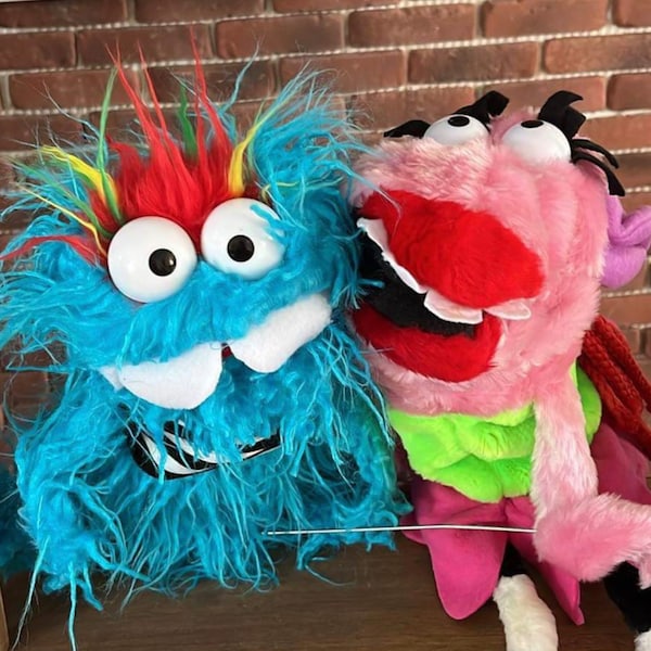 Blue Shaggy Fuzz Pro Monster Hand Puppet - Etsy