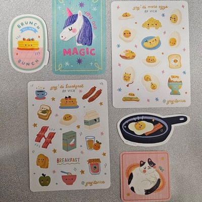 Dumpling Stack Vinyl Sticker Kawaii Art Cute Stationery Kawaii Food ...