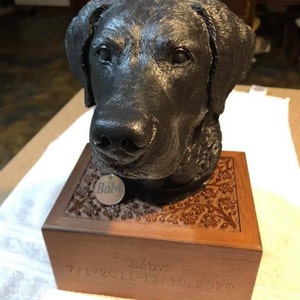 Black Lab Memorial Urn - Etsy