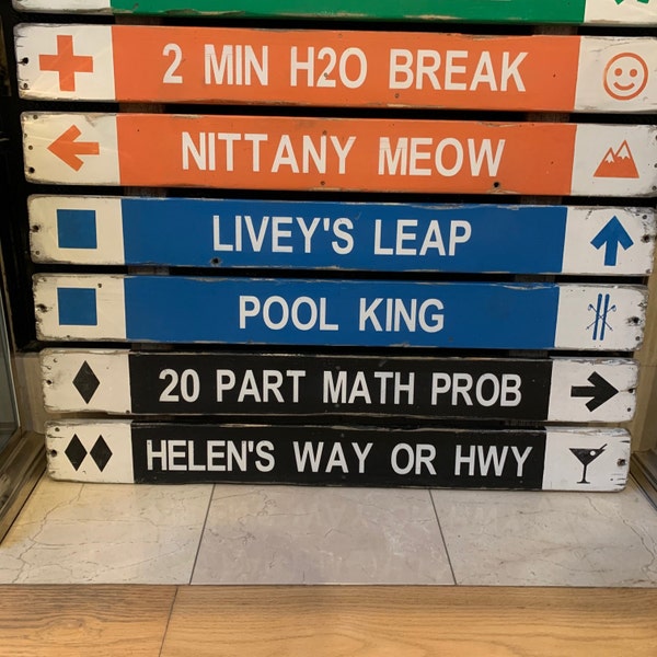 Custom Ski Trail Signs, Skiing Distressed Wood Sign. Personalized ...