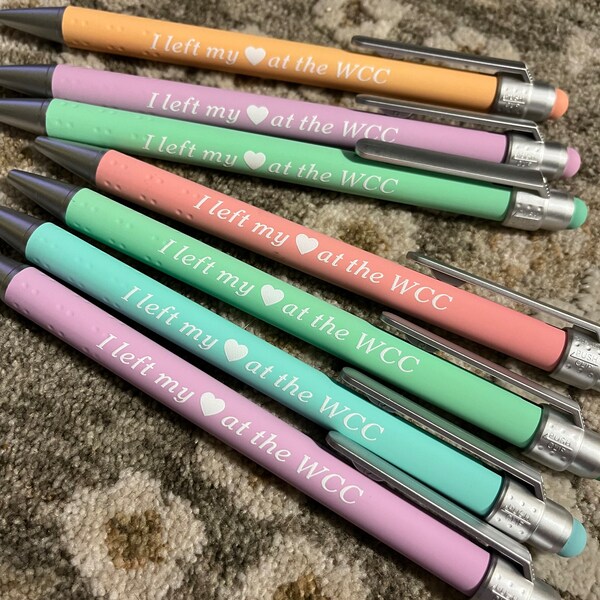 12 Custom Printed Pastel Bright Vibes Imprinted Pens Personalized ...