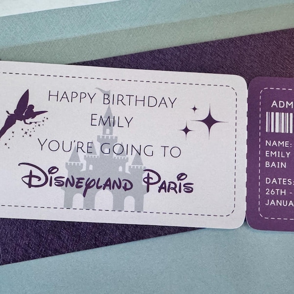 Personalised Surprise Disney Gift Voucher. Disneyworld Ticket ...