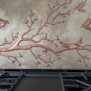 Copper Kitchen Backsplash Tile Mural, Kitchen Says Large Rectangular ...