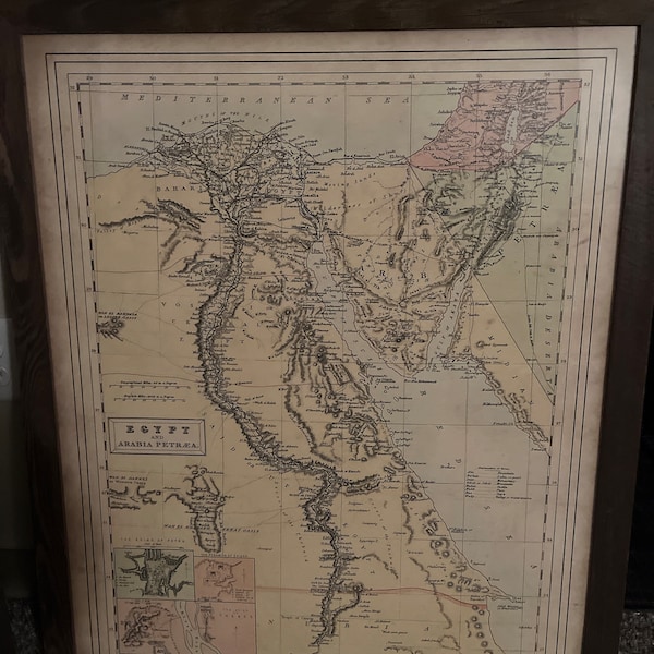 1884 Egypt Map Print, Vintage Egypt Map Art, Antique Map, Egypt Art ...