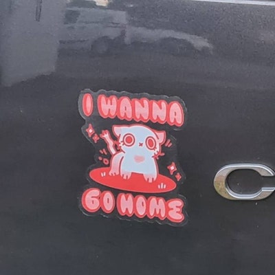 Clear Transparent Vinyl Sticker I Wanna Go Home Kitten Cat Kawaii Cute ...