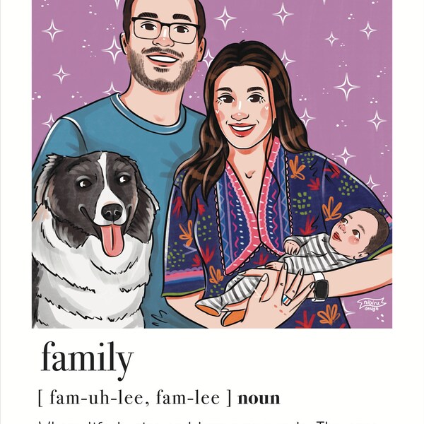 Personalized Portrait With Custom Background - Custom Illustration for ...