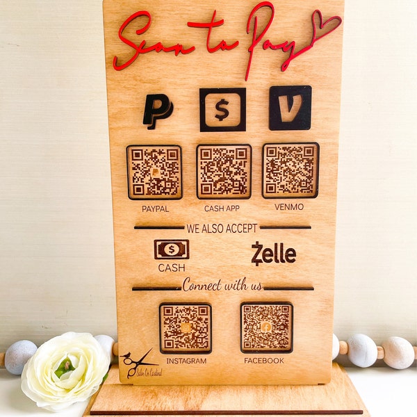 Scan to Pay Display SVG Digital File Scan Me Socials Display-ready to ...