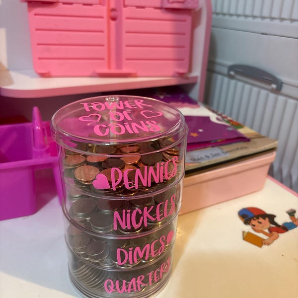 Coins | Tower of Coins | Acrylic Coin Holder | Coin Sorter | Cash ...