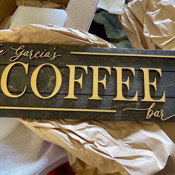 Pallet Sign - Coffee Bar Sign - Custom Wood Sign - 3D Sign ...